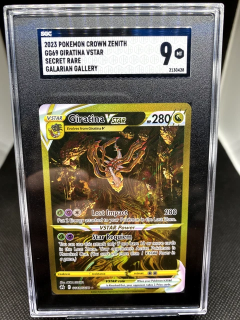 2023 POKEMON CROWN Zenith Giratina Vstar Secret Rare SGC 9 MT #GG69 £ ...