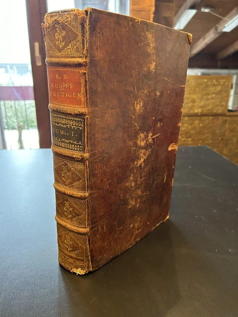 ANTIKES BUCH, SEHR alt, Sehr groß,1761, Ledereinband, 5 Bünde, Antonio ...