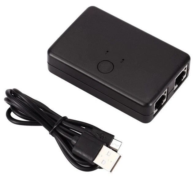 2 PORTS RJ45 Lan Hub Switch Box Computer Ethernet Internet Adapter Rj45 ...