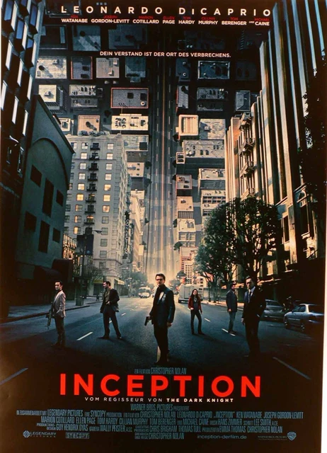 INCEPTION - LEONARDO DiCaprio - Ellen Page - Filmposter 37x53cm gerollt ...