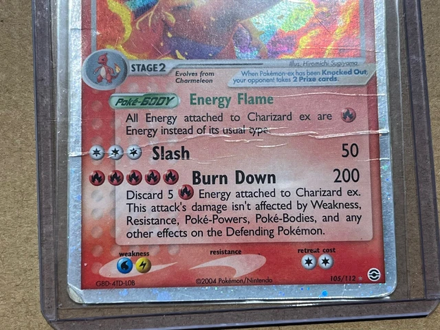 2004 POKEMON EX Fire Red Leaf Green Charizard EX 105/112 Damaged EUR ...