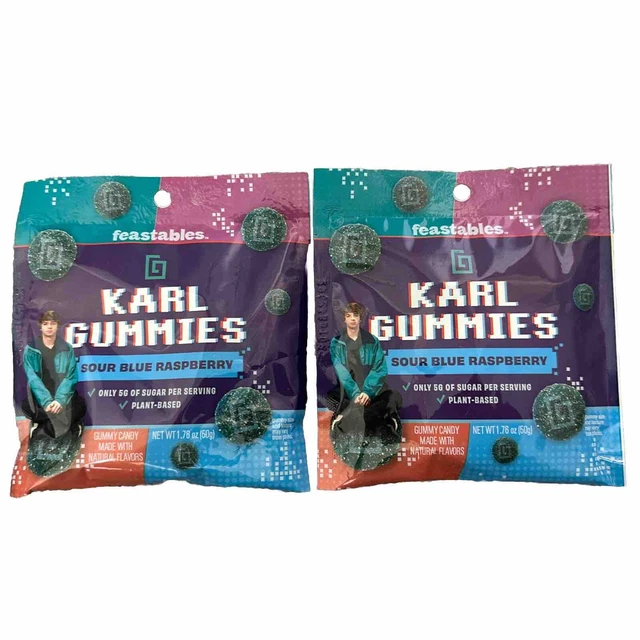 MR BEAST FEASTABLES KARL GUMMIES-2 bags - Blue Raspberry 10/2025 £8.41 ...