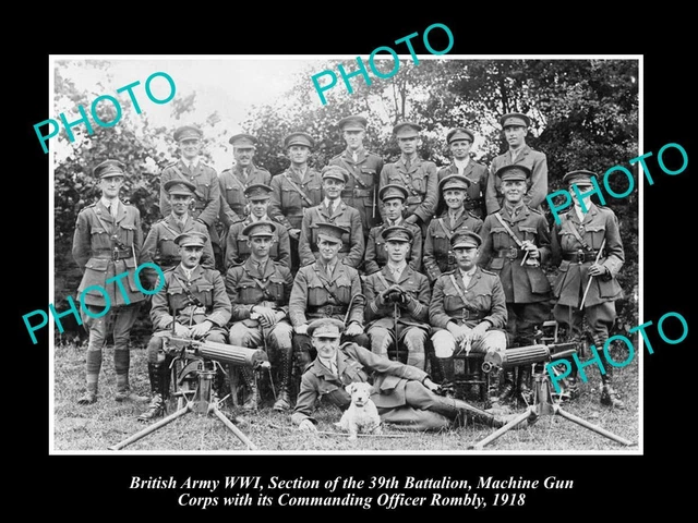 OLD HISTORIC PHOTO OF BRITISH ARMY WWI 39th BATTALION MACHINE GUN CORPS ...