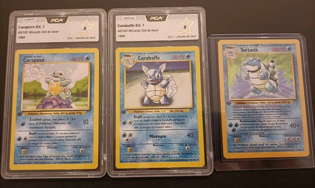 CARTE POKÉMON CARAPUCE Carabafe Tortank Édition 1 Holo Fr PCA wizard ...