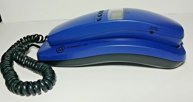 FREEDOM PHONE METALLIC Blue Southwestern Bell Model FM2552B Caller ID ...