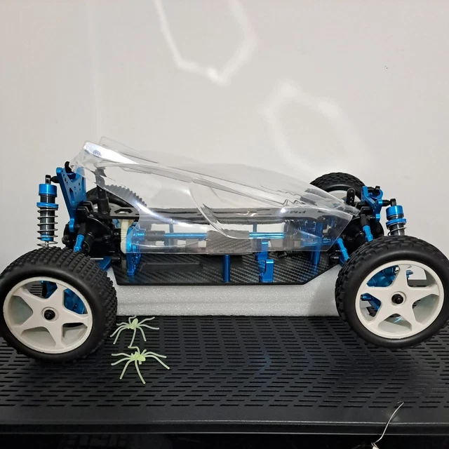 1/10 CARBON FIBRE Aluminium Chassis Upgrade For TT02B with Wheels ...