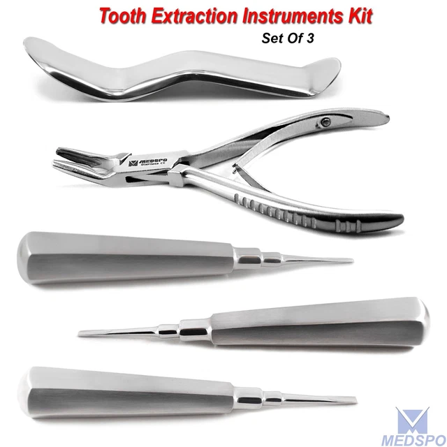 BASIC TOOTH EXTRACTION Kit Coupland Dental Extracting Elevators Rongeur ...