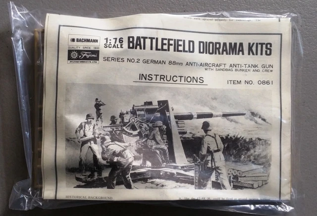 Bachmann Fujimi Ww2 Battlefield Diorama German 88mm Anti Aircraft Tank