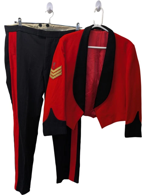 BRITISH MILITARY MESS Dress Uniform Red Jacket Black Trousers WWII Era ...