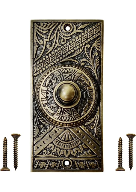 AKATVA DOOR BELL Doorbell Push Button Plate - Antique Art Deco/Nouveau ...