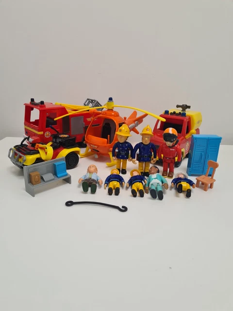 FIREMAN SAM FIRE Rescue Vehicle Helicopter Figure Toy Bundle £29.99 ...