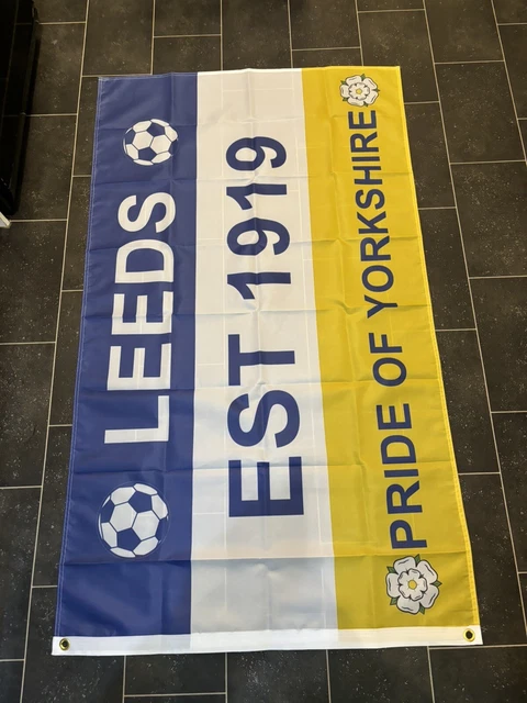 LEEDS UNITED UTD LUFC Flag 5ft by 3ft - Leeds United Football Flag ...