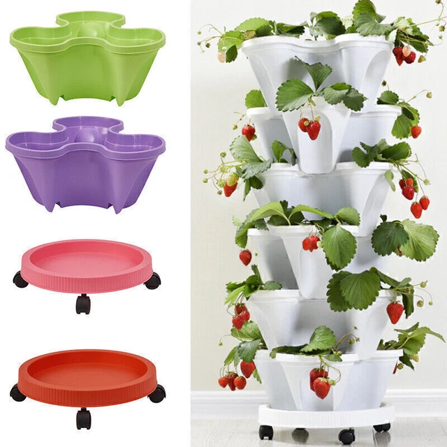 POT DE JARDIN empilable, tour à fraises, jardinière pour fleurs et ...
