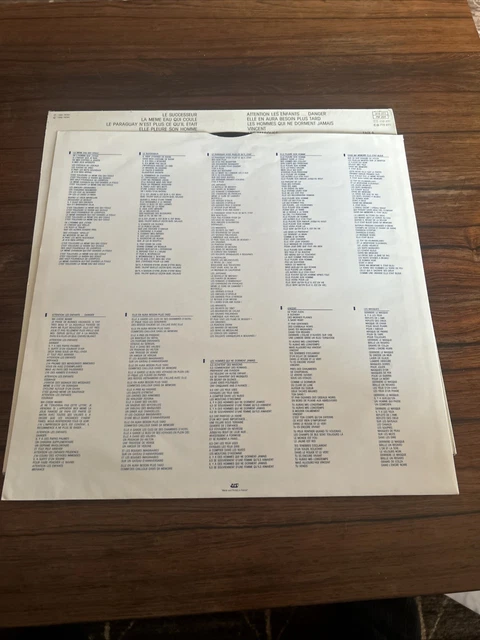 MICHEL SARDOU – La Même Eau Qui Coule LP 33T Fra 1988 Inner Sleeve (EX ...