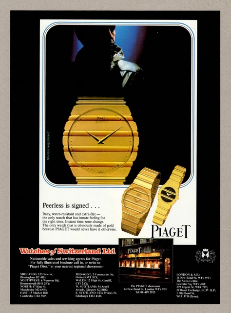 PIAGET WATCHES OF Switzerland Vintage Watch Magazine Advert 1983 11.75 ...