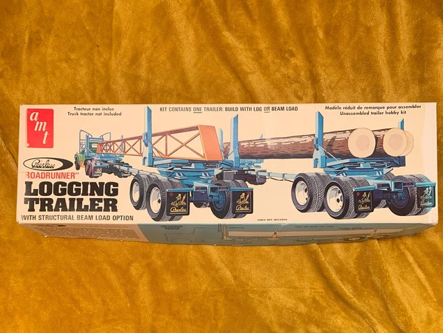 VINTAGE AMT PEERLESS Roadrunner Logging Trailer open box never built ...