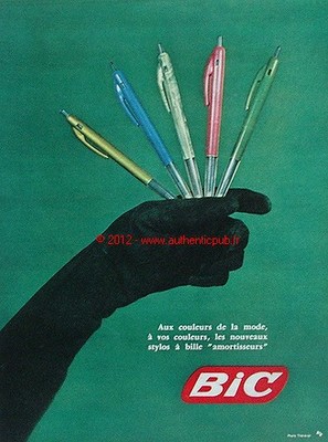 PUBLICITE STYLO A Bille Bic Aux Couleurs De La Mode De 1959 French Ad ...