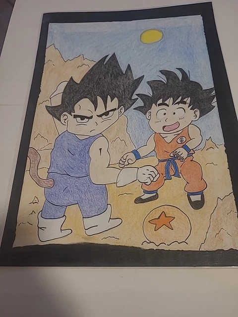 A ORIGINAL A3 Laminated Drawing Of Kid Vergita And Kid Goku From ...