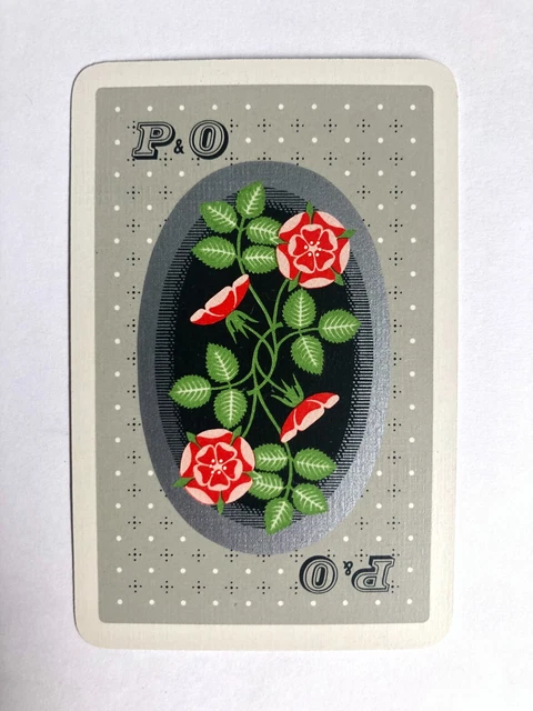 VINTAGE RETRO ART Swap Playing Card Roses Flowers P&O Cruise Sailing ...