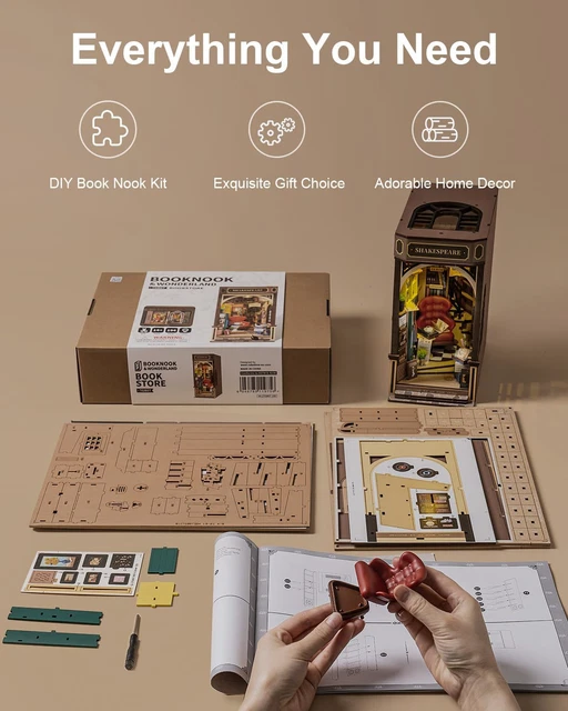 ROLIFE BOOK NOOK Kits for Adults Shakespeare Bookstore DIY Miniature ...