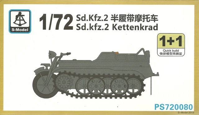 S-MODEL 1/72 SD Kfz 2 Kettenkrad (2 kits per box) £8.25 - PicClick UK