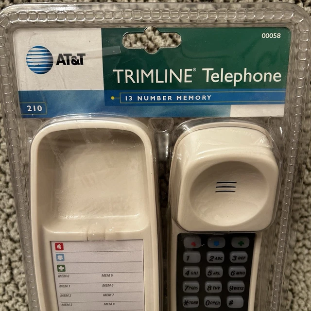 NOS VINTAGE AT&T Trimline 210 Bisque Corded Push Button Receiver Phone ...