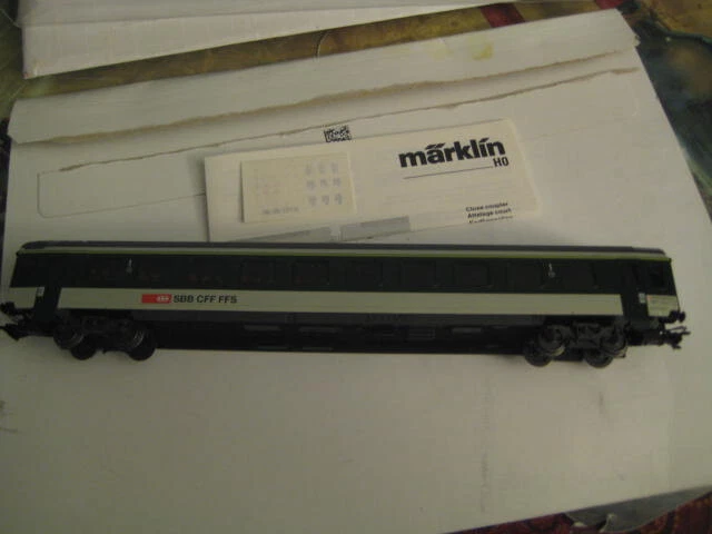 MARKLIN H0 4368 SBB CFF 1st Passenger Car in its original box w/manual ...