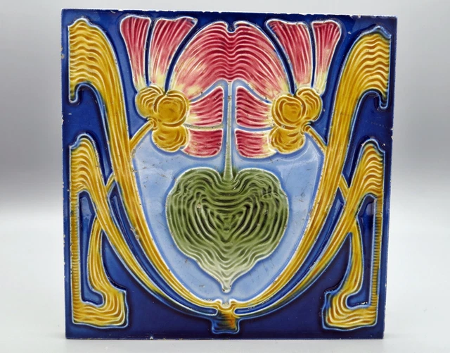 JUGENDSTIL FLIESE ART nouveau tile um 1900 EUR 15,62 - PicClick DE