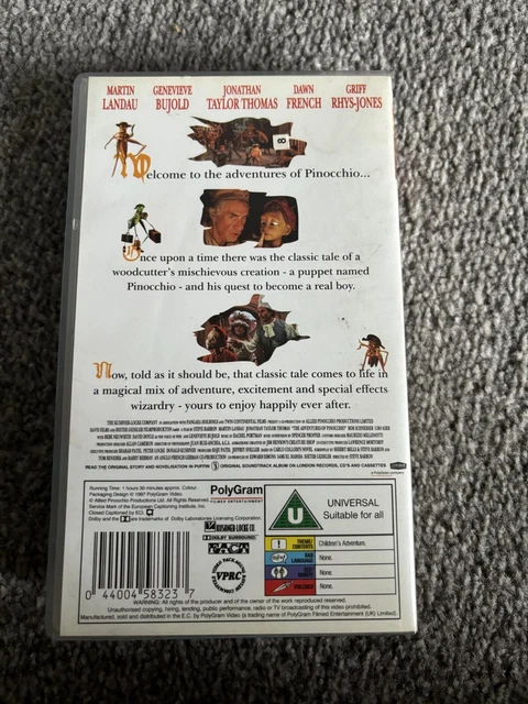 THE ADVENTURES OF Pinocchio VHS 1997 Jim Henson U Polygram Video ...