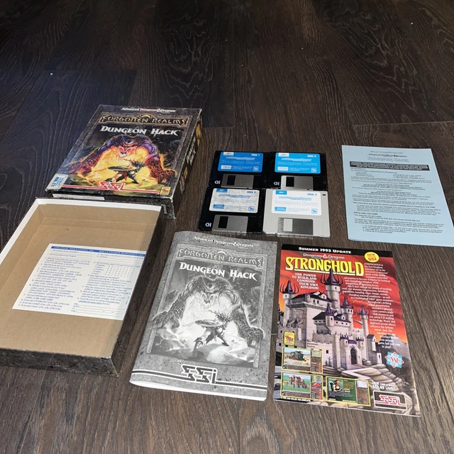 VINTAGE ADVANCED D&D FORGOTTEN REALMS DUNGEON HACK 1993 SSI IBM PC 3.5 ...