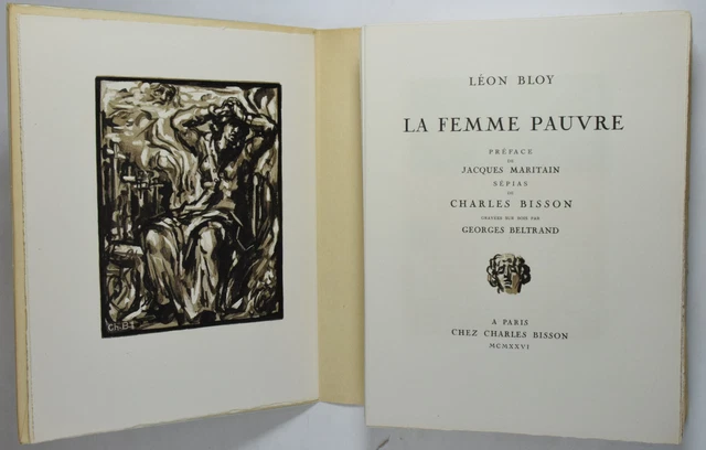 THE POOR WOMAN. Charles BISSON woodcut sepias by G. BELTRAND. 1926 $384 ...