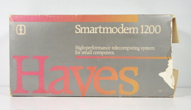 VINTAGE HAYES SMARTMODEM 1200 External Modem w/Power Adapter and Box ...