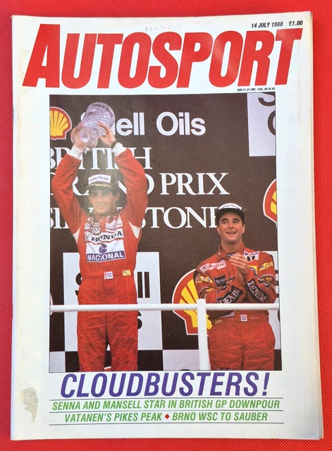 AUTOSPORT 14 JULY 1988* BRITISH GP REPORT - NEW ZEALAND RALLY - PIKES ...
