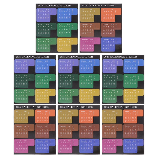 8PCS 2024-2025 CALENDAR Stickers Index Tabs Planner Adhesive Divider ...