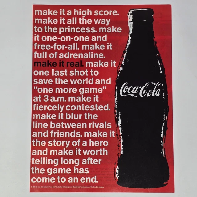 COCA-COLA MAKE IT Real Print Ad/Poster Promo Art £14.42 - PicClick UK