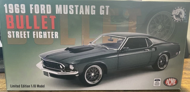1/18 ACME 1969 Mustang Gt Bullet Street Fighter Vert Clair EUR 135,59 ...