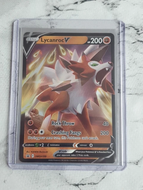 POKÉMON TCG CARD Lycanroc V SWSH Black Star Promo SWSH199 Holo Rare ...