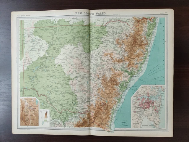 VINTAGE MAP-THE TIMES Atlas Of The World-New South Wales-General Map ...