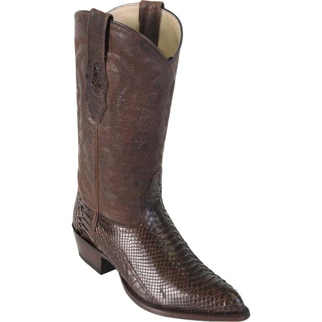 LOS ALTOS MEN Brown Genuine Python Snake Cowboy J-Toe Boot (D) 995707 ...