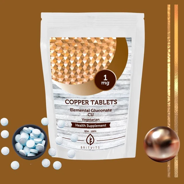 COPPER 1MG 180 Tablets Mineral Supplement Elemental Gluconate BV £16.39 ...