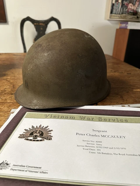 NAMED VIETNAM WAR M1 Combat Helmet Sergeant 5th Royal Australian ...