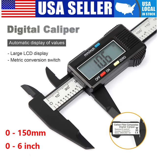 CALIPER DIGITALE LED Vernier 6" 150mm Regolatore Elettronico Gauge USA ...