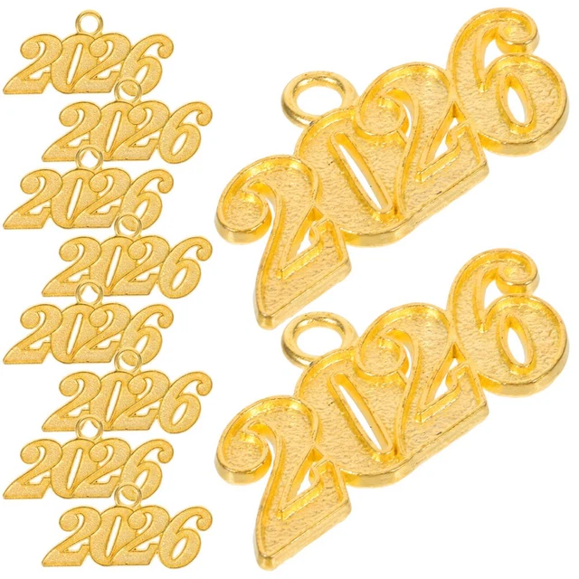 50PCS 2026 CHARMS 2026 Number Pendants Graduation Tassel Charm Keychain ...