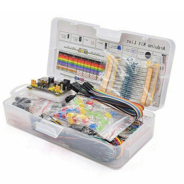 ELECTRONICS COMPONENT BASIC Starter Kit w/830 tie-points Breadboard ...