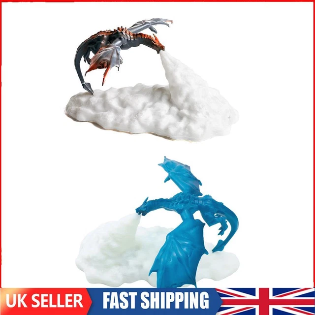 3D PRINTED LED Lamps USB Charge Fire/Ice Dragon Atmosphere Light ...