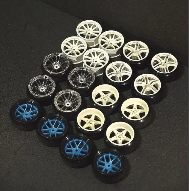 RC DRIFT CAR Wheels Set Aluminum Alloy Rims High Grip Tires Performance ...