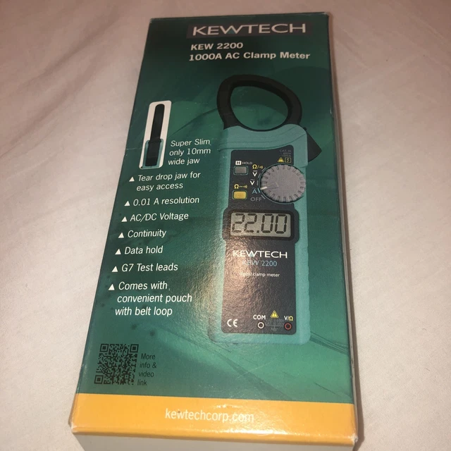 KEWTECH KEW-2200 ULTRA Slim Clamp Meter 1000A 600Volts AC/DC £59.00 ...