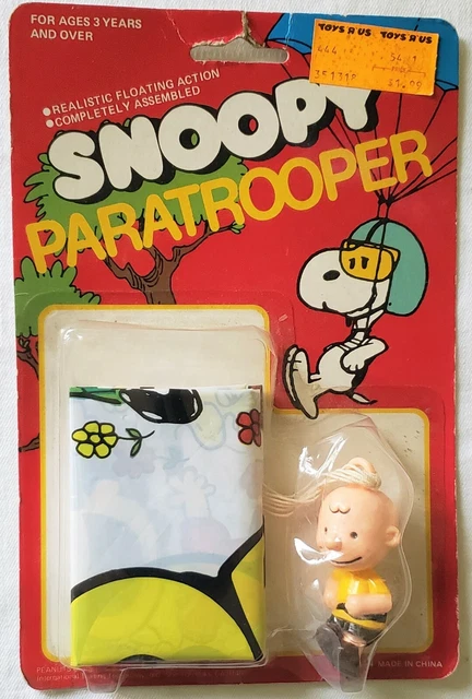 EARLY PEANUTS CHARACTERS SNOOPY CHARLIE BROWN PARATROOPER TOY 60's RARE MIB NOS EUR 4,57 ...