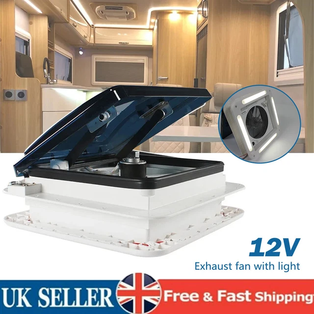 12V RV CARAVAN Motorhome Hatch Roof Ventilation Fan Exhaust Skylight ...