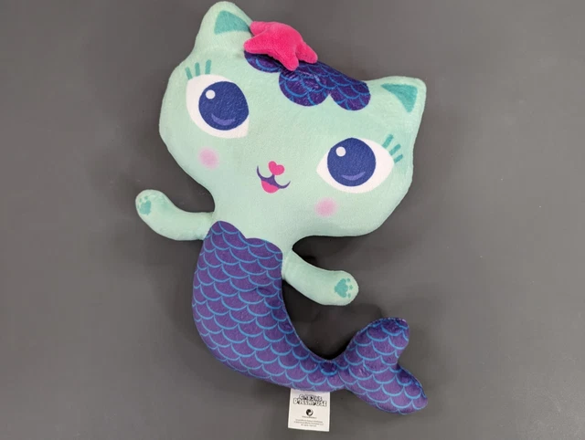 GABBYS DOLLHOUSE MERCAT Plush Kitty Cat Mermaid Stuffef Soft Toy Blue ...
